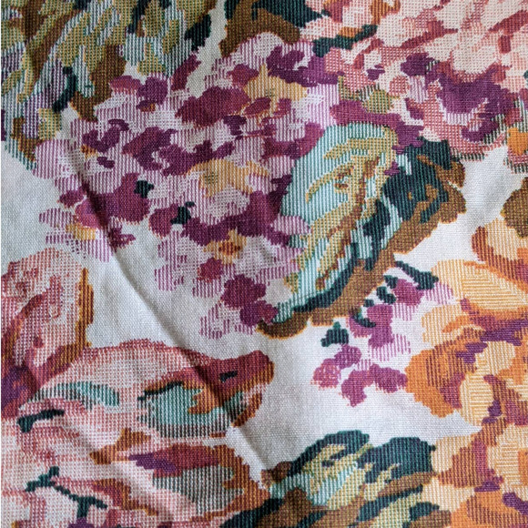 @Tab | Office | Vintage Baroque Floral Print Fabric Large Scale Floral ...